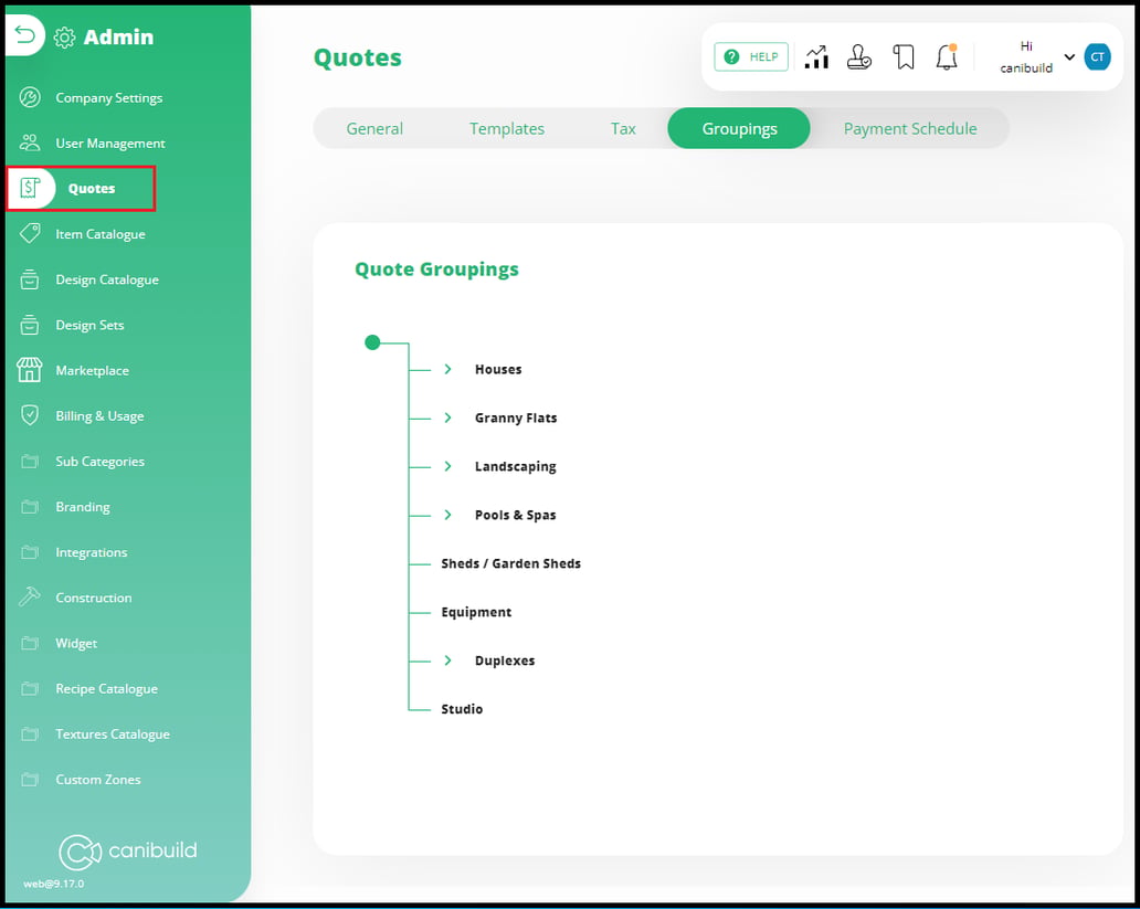 How to setup the Quoting tool