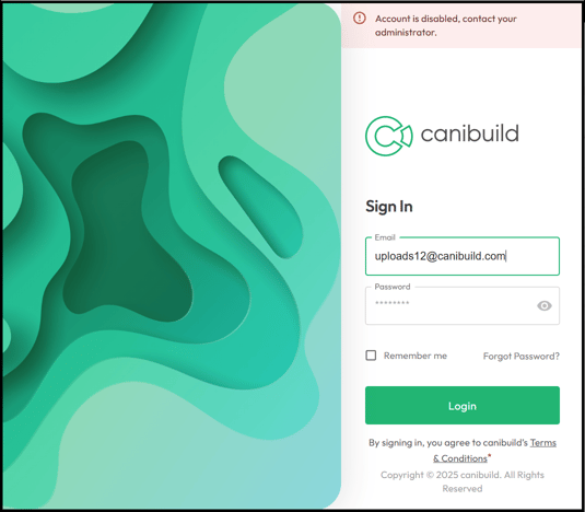 How can I Troubleshoot my Email not Logging into Canibuild
